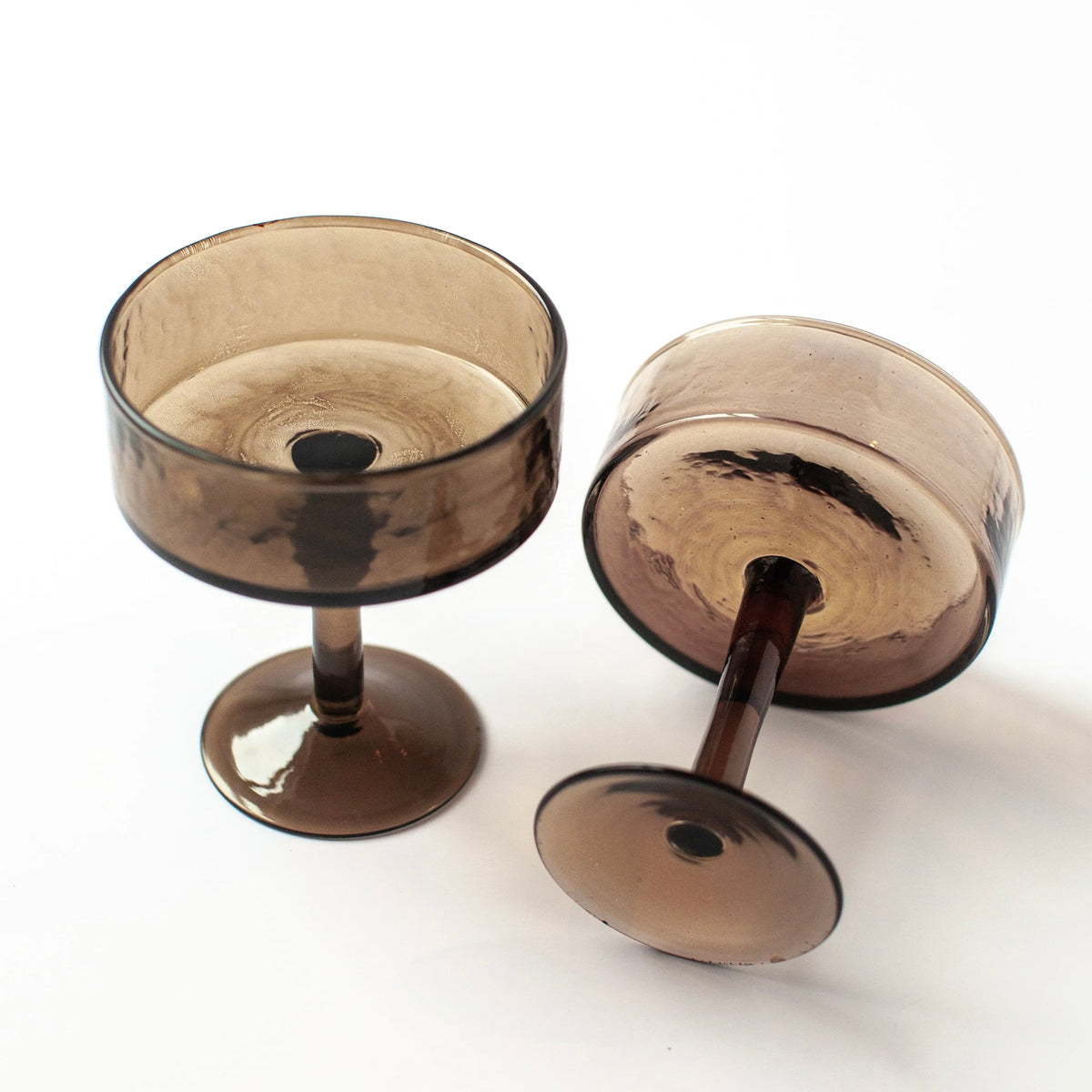 Hand Blown Coupe Glasses – Road Less Taken 2076